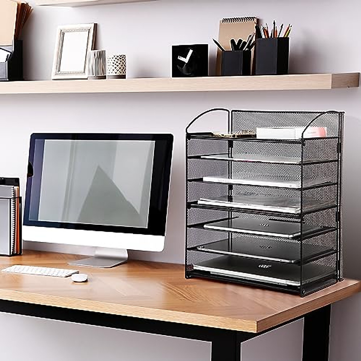 COSYAWN Mesh Desk Paper Tray Organizer