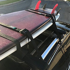 COR Surf Premium 10 Foot 'No Scratch' Cam Buckle Tie Down Straps with Protective Silicone for Surfboards, Paddle Boards, Kayaks and Canoes (15')