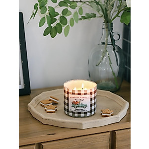 Pumpkin Candle Fall Candle Pumpkin Vanilla Secented Candle Autumn 3 Wicks Large Candle 14 oz