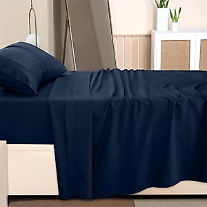 Utopia Bedding Twin Bed Sheets Set - 3 Piece Bedding - Brushed Microfiber - Shrinkage and Fade Resistant - Easy Care (Twin, Navy Blue)
