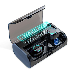 Eleoption 2020 Updated Version Bluetooth Earbuds Wireless Earbuds Mini Bluetooth 5.0 Earphones with Playtime Waterproof Stereo Sound Built-in Mic with Charging Case (135H Playtime Stereo Sound)