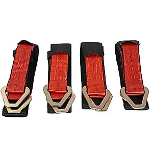 4 Pack 2"x 36" Tow Axle Strap Race Car Truck Wrecker Hauler Wheel Tie Down Strap with D Ring 10,000 Lb Combination Breaking Strength(Red)