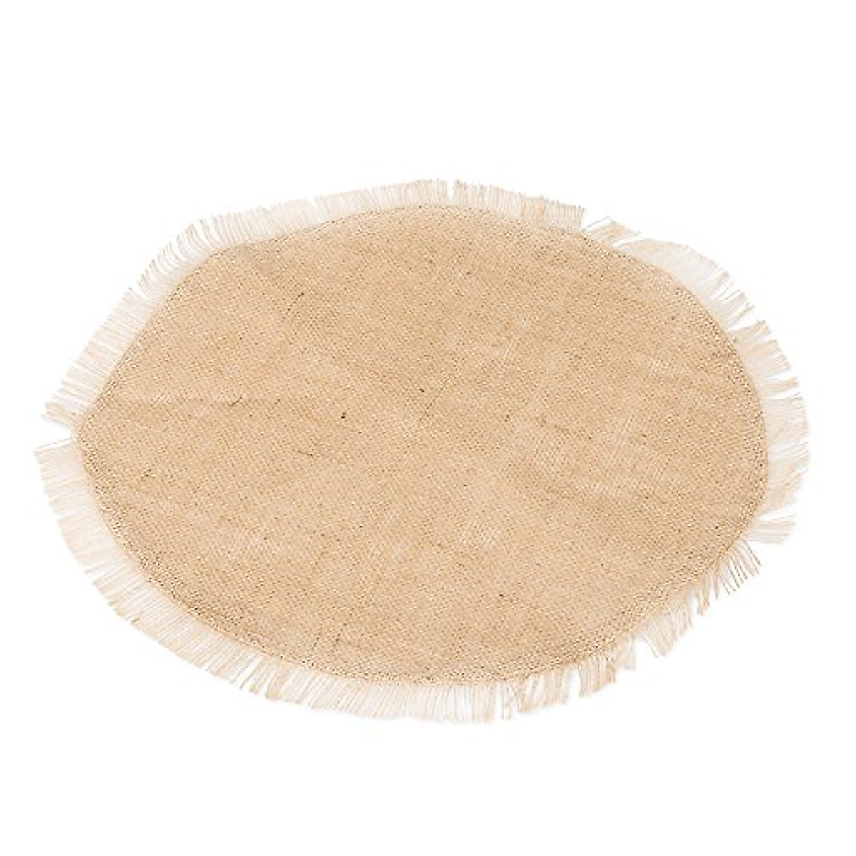 The Country House Collection 14 Inch Fringed Burlap Round Mat 14 inch Burlap Single Placemat