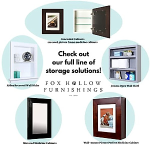 Fox Hollow Furnishings Wall Mount Mirrored Medicine Cabinet (16 7/8" x 19 7/8") (Caramel)