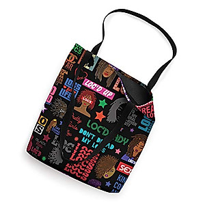 Locs Dreadlocks Quote Pattern - Pretty Girls Loc Tote Bag