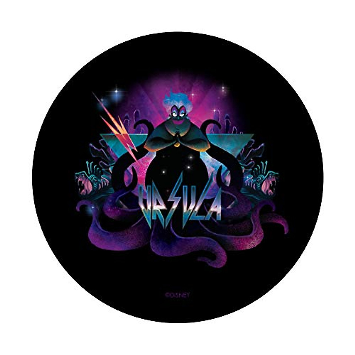 Disney Villains Ursula 90s Rock Band Neon PopSockets PopGrip: Swappable Grip for Phones & Tablets