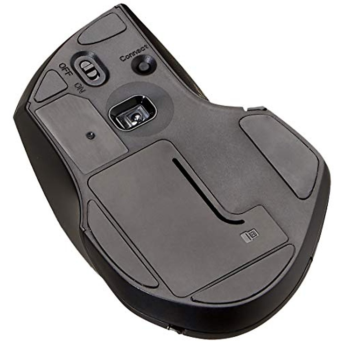 Amazon Basics Full Size Ergonomic Wireless Mouse with Fast Scrolling, Compatible with PC, Mac, Laptop - Black