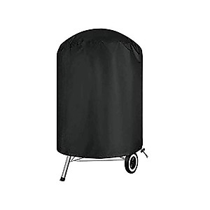 POMER Round BBQ Grill Cover 30inch, Waterproof Oxford Fabric Garden Barbecue Cover with Drawstring Cord