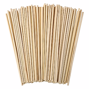 150 Pcs Dowel Rods, 1/8 x 12 Inch Wooden Dowels Craft Wood Sticks Unfinished Natural Bamboo Dowling Rods for Crafts and DIYers