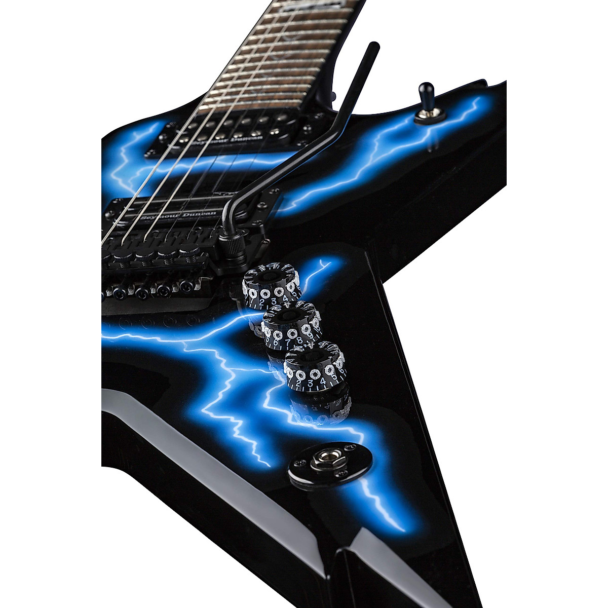 Dean Guitars Dimebag Razorback 6 String Electric Guitar, Right, Black (RZR LTNG)