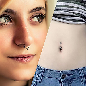 Tustrion 118PCS Piercing Kit for All Body Piercings Stainless Steel Piercing Jewelry 14G 16G Jewelry for Ear Cartilage Tragus Nose Septum Lip Nipple Piercing Tools