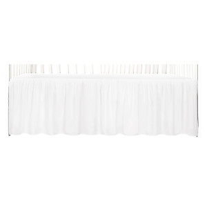 Tadpoles Dust Ruffle Crib Skirt | 28" x 52" with a 14" Drop | Made of 100% Softly Brushed Microfiber Polyester | Easy to Care for | Soft, Smooth, Breathable & Durable | Ideal for Babies | White