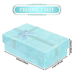 72 Pieces Jewelry Gift Boxes Set Empty Jewelry Boxes Small Gift Boxes for Jewelry Cardboard Boxes for Jewelry Packaging with Ribbon Bowknot for Anniversaries Weddings Birthday, 8 Colors
