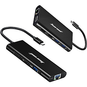 Hiearcool USB C Hub,USB-C Laptop Docking Station,11 in 1 Triple Display Type C Adapter, USB C Hub Ethernet USB C 4K 60Hz HDMI Adapter 8 in 1 Multi-port Type C Adapter Compatible for Mac and Windows