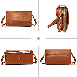 Badiya Small Crossbody Bags for Women Cell Phone Purse Wallet Shoulder Handbag with Credit Card Slots