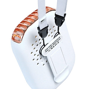 Bladeless Fan, Portable Hanging Neck Fan 3 Speed Adjustable USB Fan Rechargeable Wearable Personal Fan with Led Screen (Pearl White)