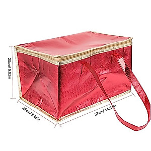 HOLIDYOYO Insulated Bag Decorative Thermal Food Bag Grocery Cooler Bag Insulated Grocery Bag Food Bag Hot Pizza Carriers Thermal Insulation Bag Cold Food Bags Film Red