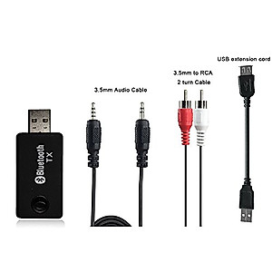 Bluetooth Transmitter for TV PC,YETOR 3.5mm Portable Stereo Audio Wireless Bluetooth 5.2 Audio Transmitter for TV,PC,MP3/MP4.USB Power Supply(TX9)