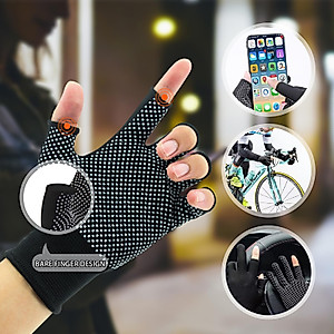 KkaFFe Lightweight Men and Women Half-Finger Slip Breathable Fingerless Work Gloves for Construction Nylon Fitness Cycling Motorcycle Gloves