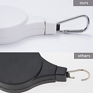 6 Pcs Plant Pulley Retractable Hanger, Easy Reach Plant Pulley Adjustable Height Wheel for Hanging Plants Heavy Duty Plant Hanger for Garden Baskets Pots &amp; Birds Feeder - White