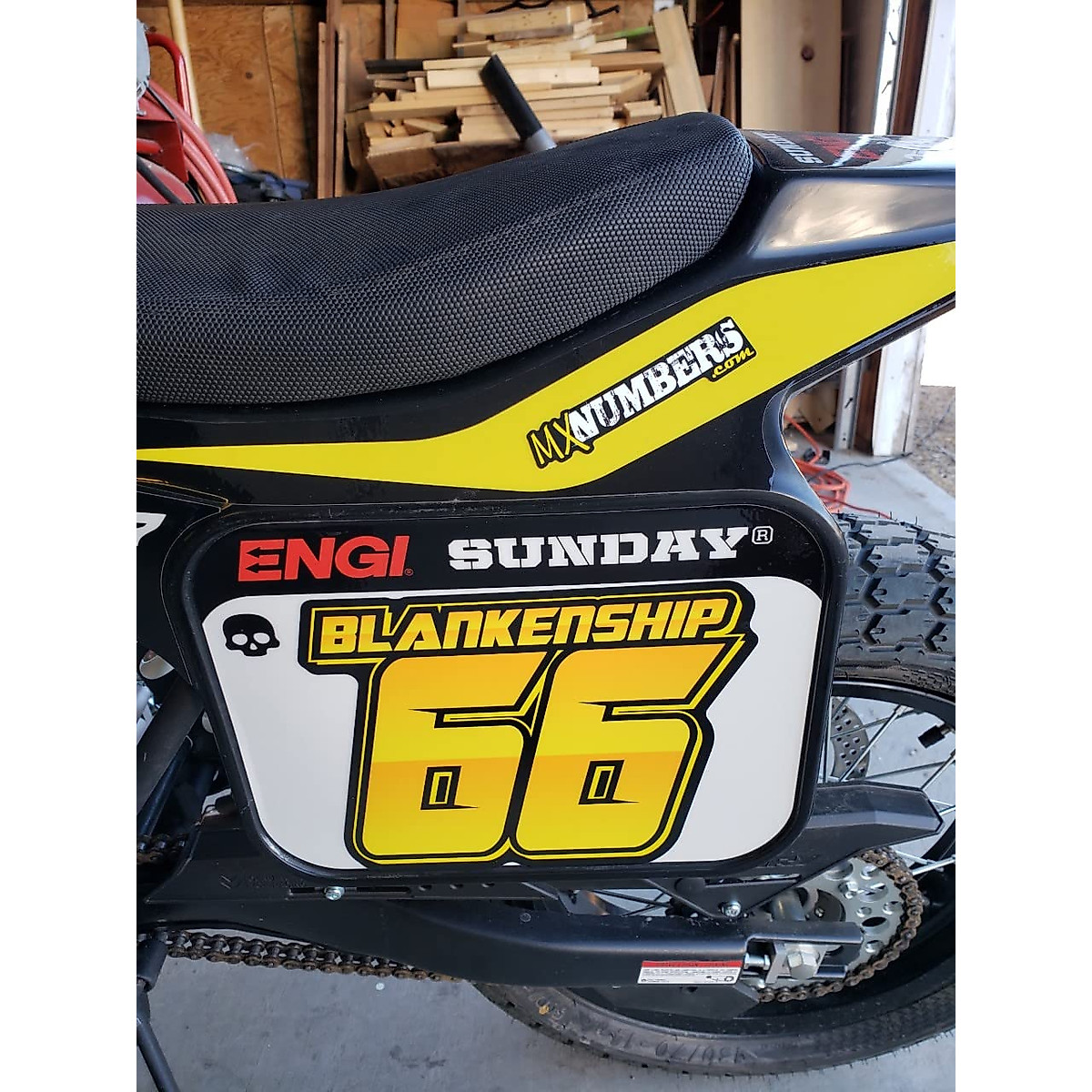 MX & ATV Number with Name Plate Decals | Set of 3 Multicolored Race Numbers | You Pick Your Number, Name, Sizes & Colors | Fully Custom Racing Graphics