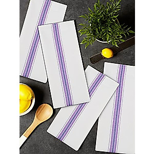 THE BEER VALLEY Classic Kitchen Dish Towels Set of 4-100% Cotton Soft & Absorbent Dish Cloths for Cleaning - Reusable Kitchen Hand Towels (22 x 28 Inches)