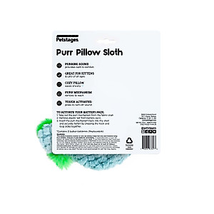 Petstages Purr Pillow Snoozin' Sloth Soothing Plush Cat Toy