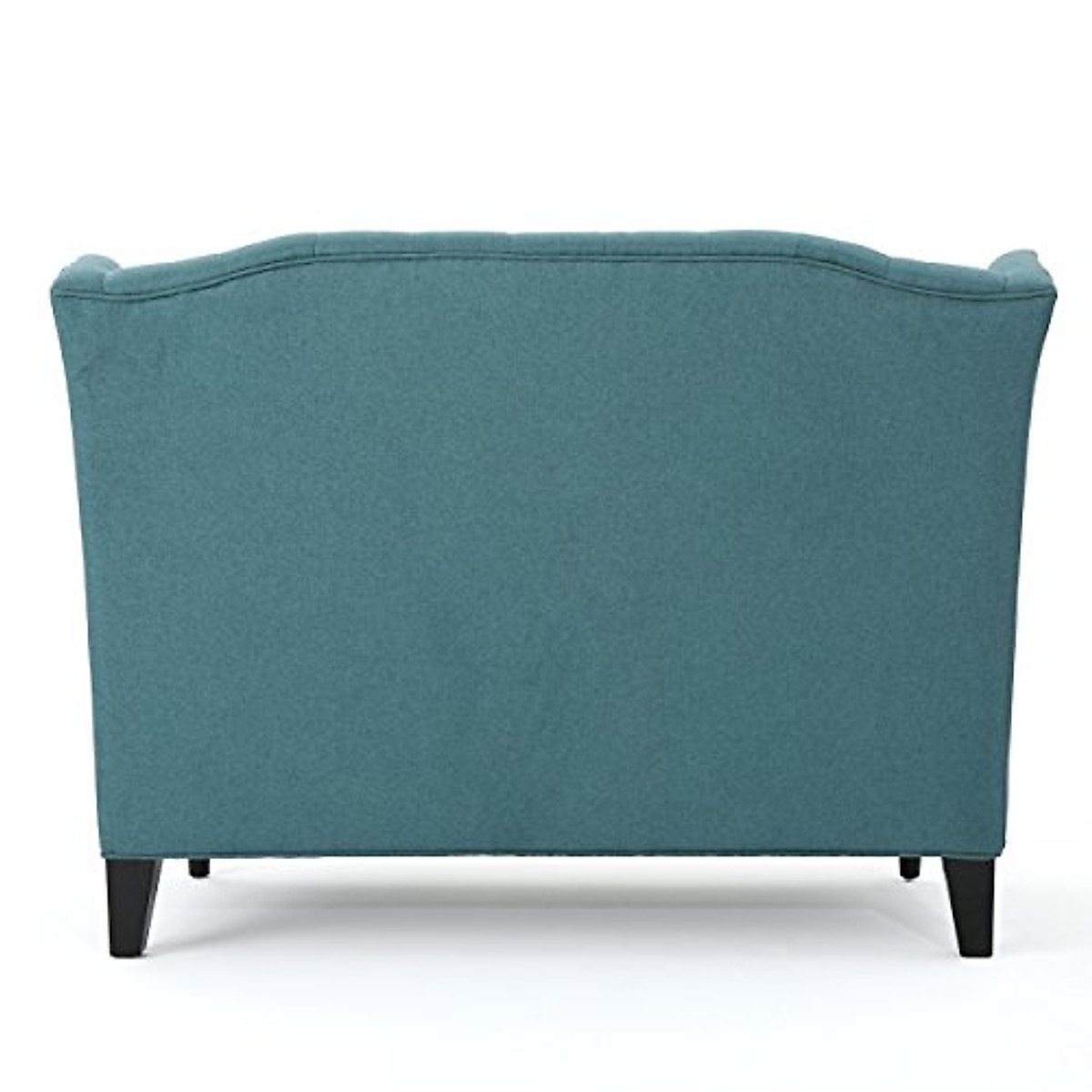 Christopher Knight Home Leora Traditional Tufted Velvet Wingback Loveseat, Dark Teal / Dark Brown