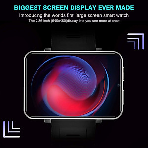 KOSPET MAX GPS Android Smartwatch with 4G LTE and 2.86 inch Touchscreen with Stainless Steel Body and Face Unlock Feature, Black