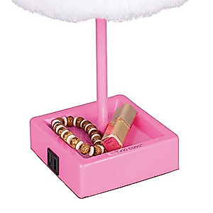 inno casa Table Lamp Cute Unicorn Plush Shade Desk Lights for Gifts with 2 USB Charging Ports and 1 Power Outlet for Bedroom Reading & Living Room