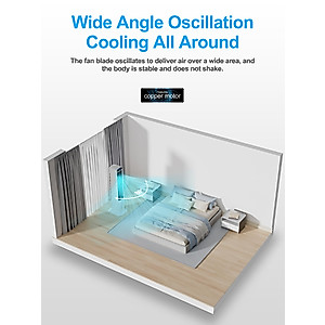 KEGIAN Cooling Fan That Blow Cold Air, Portable Evaporative Air Cooler, Swamp Cooler with 80°Oscillation, 3 Modes, 12H Timer, Remote, Bladeless Tower Fan for Home, Office, and Bedroom (41'')