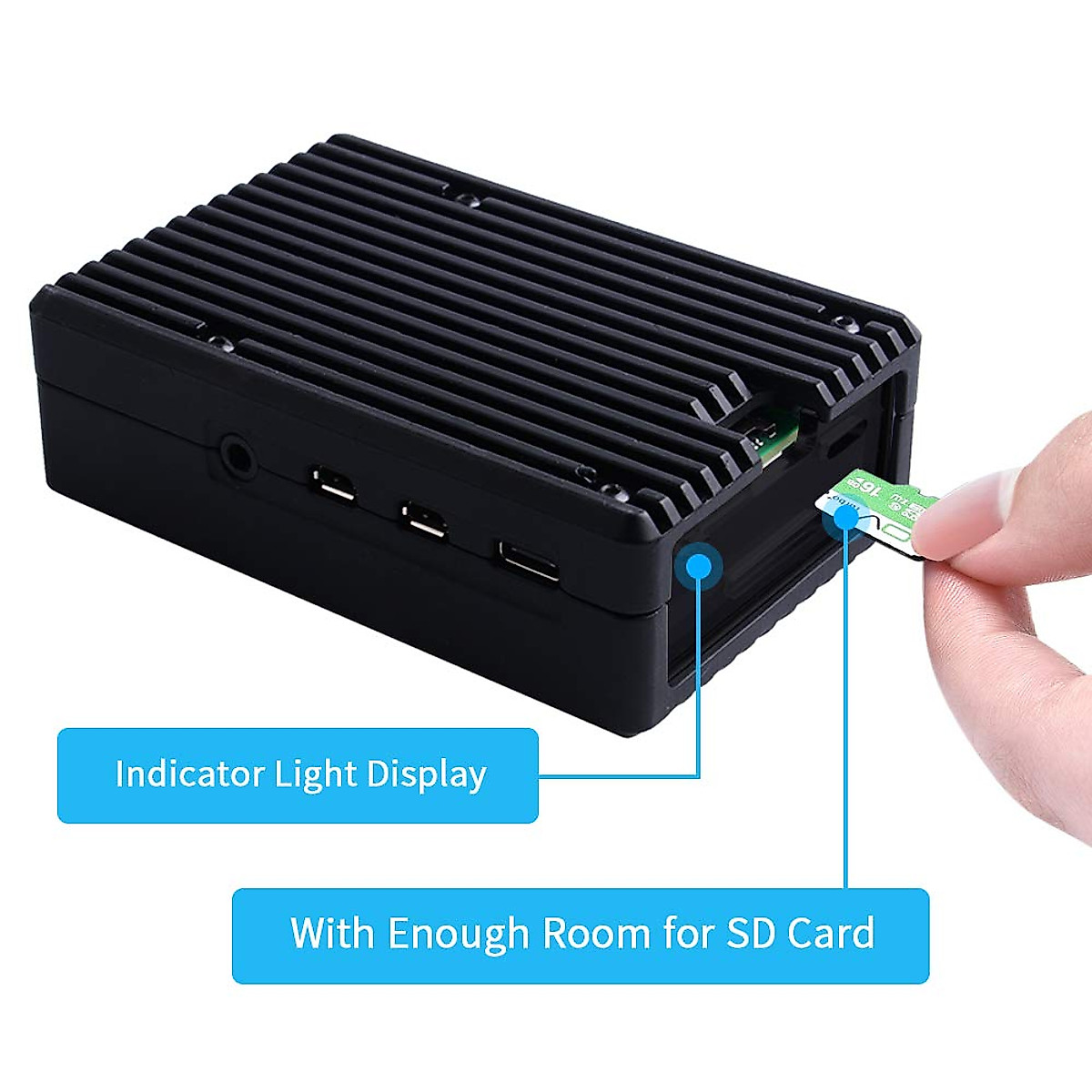 GeeekPi Armor Case with PWM Fan for Raspberry Pi 4, Pi 4 Passive Aluminum Alloy Case with PWM Cooling Fan for Raspberry Pi 4 Model B/Pi 4B/Pi 4 (3510 PWM Fan)