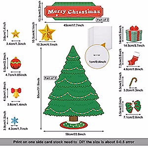 71 Pieces Christmas Classroom Bulletin Board Decor Christmas Tree Poster Merry Christmas Banner Christmas Tree Candy Canes Star Bell Snowflake Presents Christmas Stocking Christmas Ball Bows Cutouts
