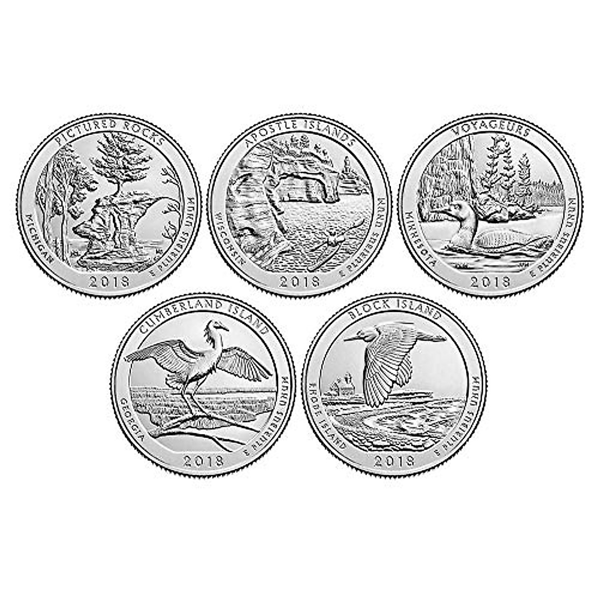 2018 P, D BU National Park Quarter 10 Coin Set Uncirculated