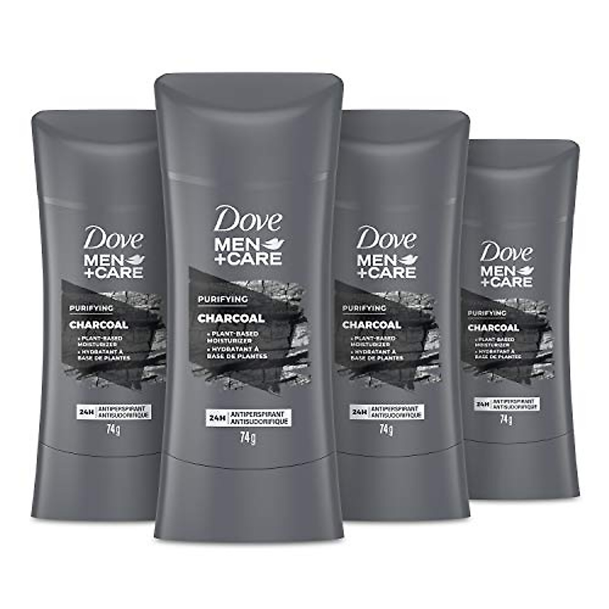 DOVE MEN + CARE Antiperspirant Deodorant Charcoal 4 Count Antiperspirant Natural Inspired Deodorant for Men 2.6 OZ