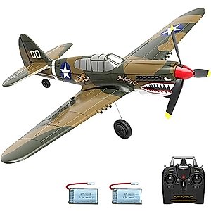 VOLANTEXRC RC Plane 4 Channel P40 Warhawk Remote Control Airplane Fighter RTF with 6-Axis Gyro, 3 Modes Easy to Fly, 2.4GHz Radio Controlled Aircraft for Beginners, Boys & Adults