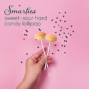Smarties Lollipops 2Lb - 100 Pieces Individually Wrapped Bulk Lollipops Christmas Stocking Stuffers Candy