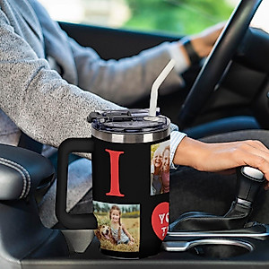 Personalized Tumbler Custom Insulated Travel Mug Custom Drinking Coffee Cup with Photos and Text 40oz Christmas Birthday Gift