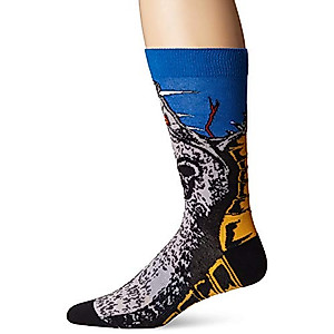 K. Bell Men's Animal Novelty Crew Socks, Blue (Cabra Snake), Shoe Size: 6-12