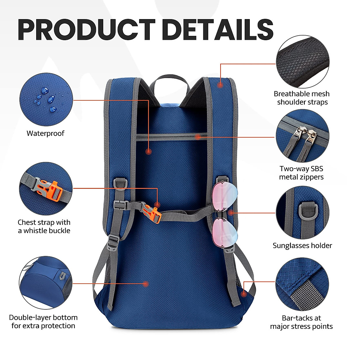 Venture Pal 40L Lightweight Packable Travel Hiking Backpack Daypack