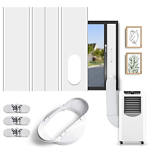 ZOOI 5.1"/5.9" Diameter Portable Air Conditioner Window Kit, Sliding AC Vent Kit for Exhaust Hose,20"-55" Length Universal Window Seal Kit, Adjustable AC Kit PVC Seal for Sliding Window