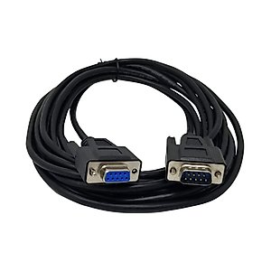 YCS basics Black DB9 9 Pin Serial / RS232 Male/Female Extension Cable (15 Ft)