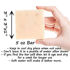 360Feel Cherry Almond Soap -5oz Castile Handmade Soap bar - Almonds Cherries, oatmeal as exfoliant - Pure Essential Oil Natural Soaps- Great as Anniversary Wedding Gifts Christmas stocking stuffer