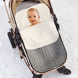 oenbopo Newborn Baby Swaddle Blanket Wrap, Thick Baby Kids Toddler Knit Soft Warm Fleece Blanket Swaddle Sleeping Bag Sack Sleep Bag Stroller Unisex Wrap for 0-13 Month Baby Boys Girls