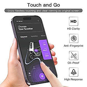 JETech Full Coverage Screen Protector for iPhone 14 Pro Max 6.7-Inch (NOT FOR iPhone 14 Pro 6.1-Inch), Black Edge Tempered Glass Film with Easy Installation Tool, Case-Friendly, HD Clear, 3-Pack