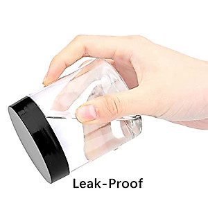 TUZAZO 24 Pack Clear Empty Plastic Slime Containers with Lids and Labels - 12pcs 8 OZ and 12pcs 4 OZ Plastic Storage Jars with Leak-Proof Lids for Slime, Jewelry Making, Cosmetic, Paint and Beads