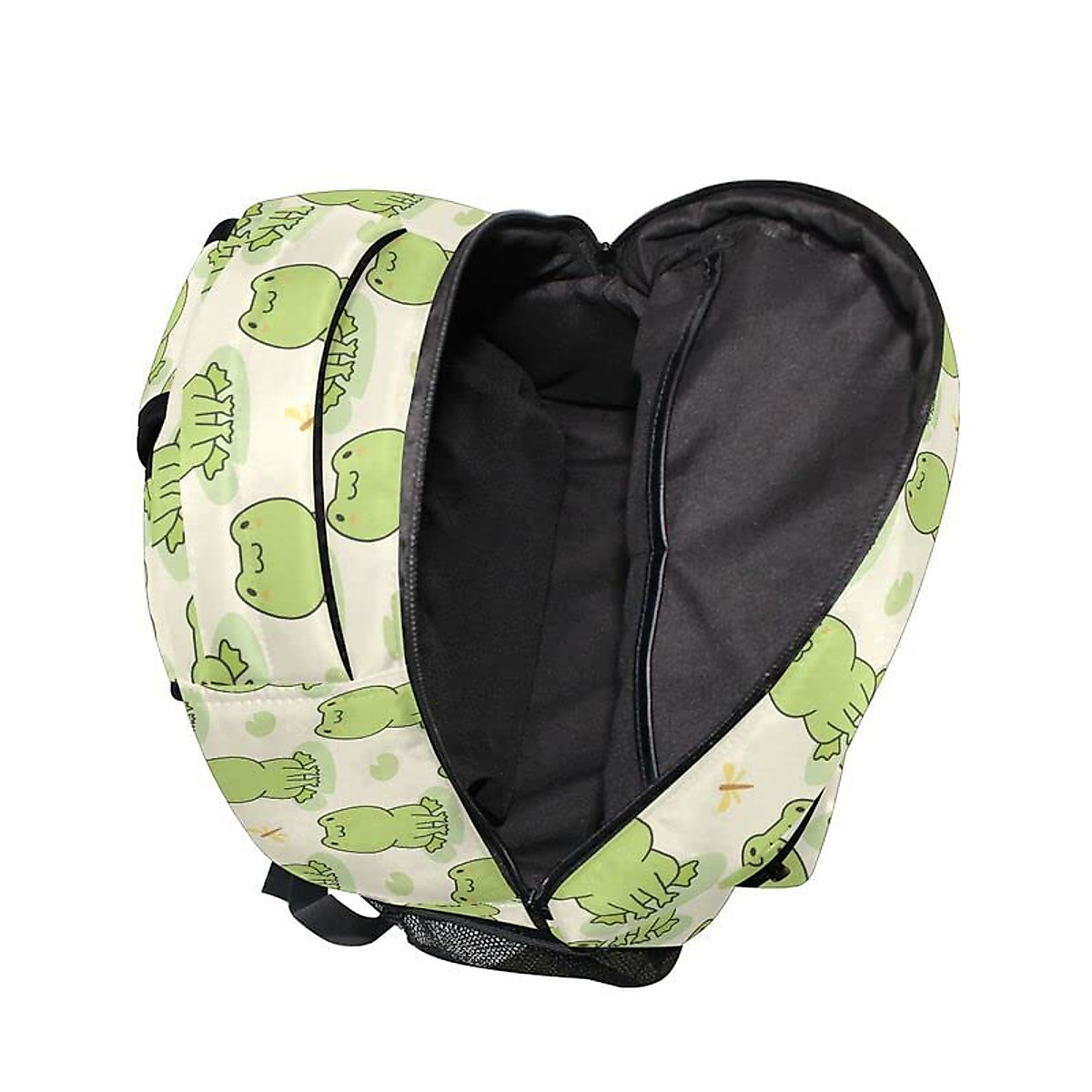 MNSRUU Student School Backpack Cute Frog and Dragonfly College Laptop Backpack Business Travel Carry On Backpack Bookbags for Adult Teen, M