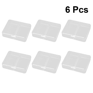 EXCEART 6Pcs Small Storage containers Jewelry Organizer Tray containers with lids Clear Container with lid containers for Beads Craft transperant Container case Pill Box hyaluronic Acid