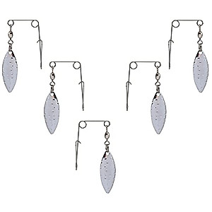 Spinner Blades Smooth Nickel Spoons Rigs Spinners Spinnerbait Fishing Lures Accessories (M (11Pcs), Silver Willow)