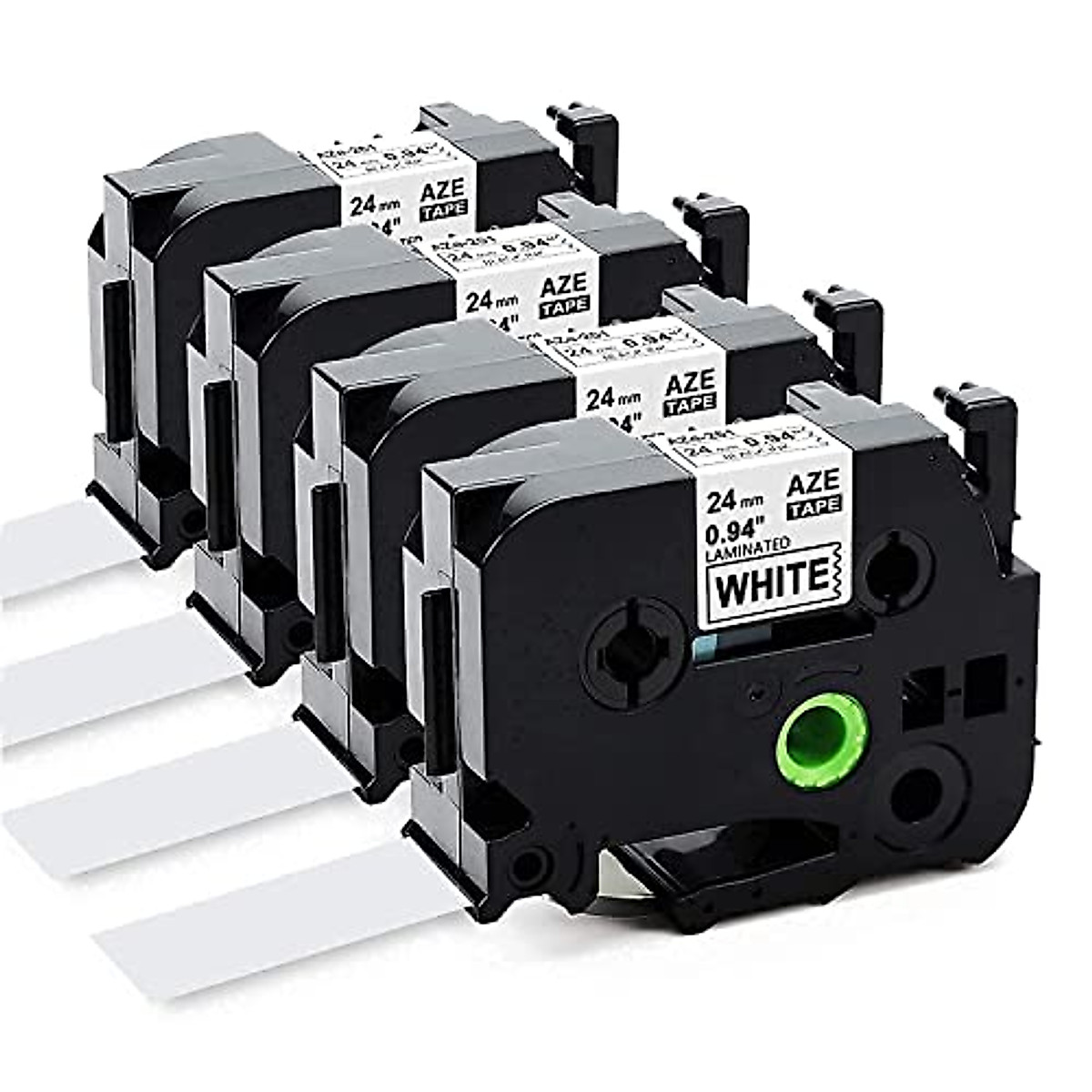 24mm Label Tape Compatible with Brother P Touch TZ Tape 24mm 0.94 Laminated White/Red/Blue/Yellow/Green Tz TZe-251 TZe251 TZ-251 TZ251 TZe-451 TZe-551 TZe-651 TZe-751 1 Inch Tape, Total 9-Pack